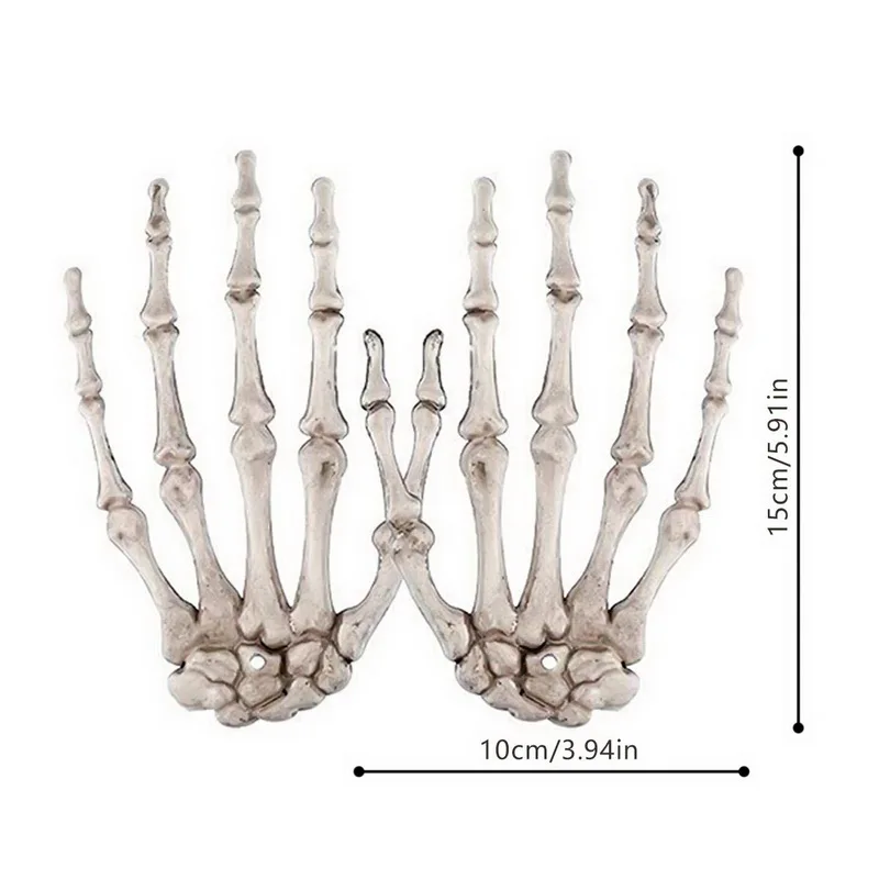 1 Pair Halloween Skeleton Hands Realistic Life Size Severed Plastic ...