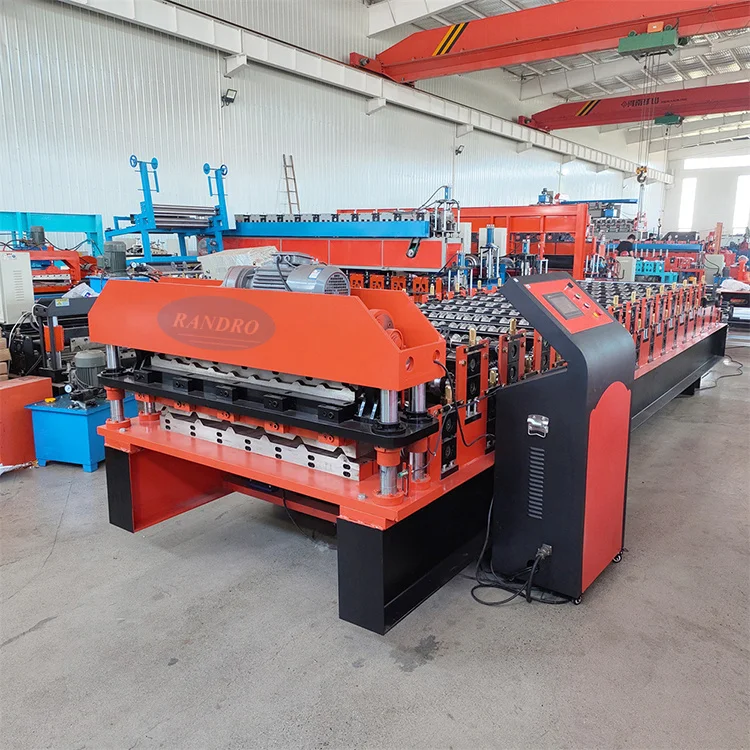 Two Profiles Galvanized Aluminum Roof Sheet Roll Forming Machine ...