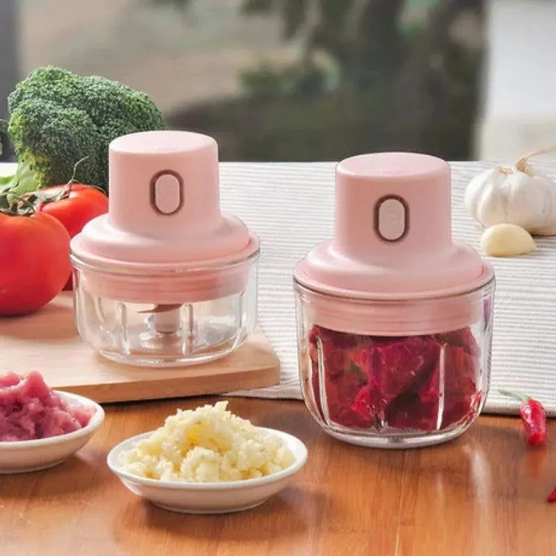 Mini Wireless Electric Kitchen Blender Mixer Garlic Masher Meat Grinder ...