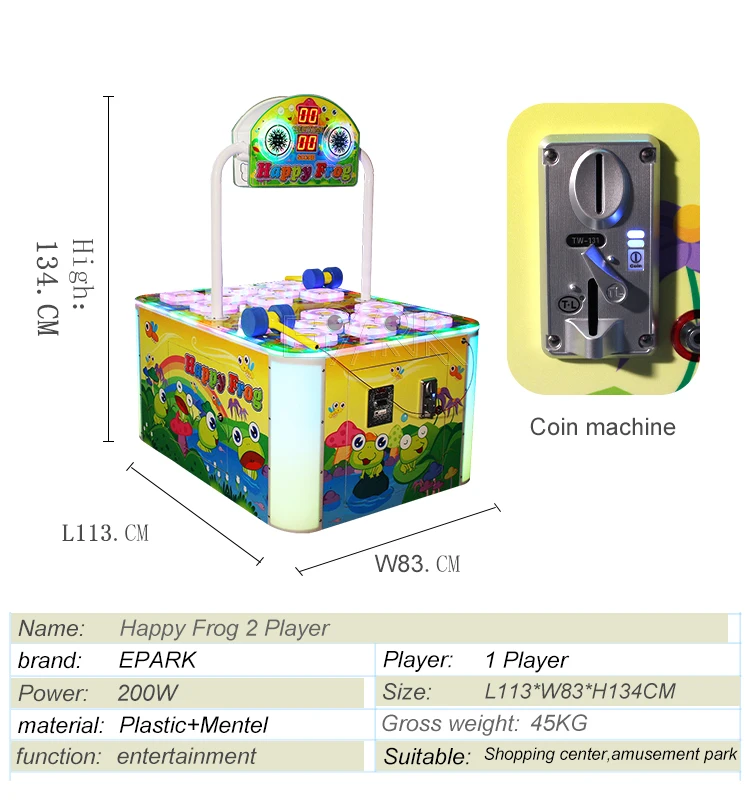 Indoor Amusement Park Frog Jump Hitting Games Whack a Mole