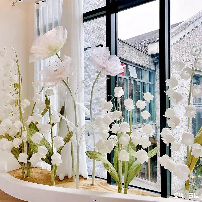 K102 Poppy Window Display - Large Organza Flower Props