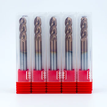 D4 D6 D8 D10 D12 Cnc 45/55/65hrc 2teeth 4teeth Ballnose Round Endmill ...