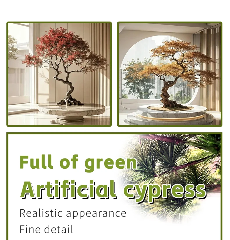 Good Quality Indoor Podocarpus Bonsai Trees Garden Ornaments Fake Pine ...