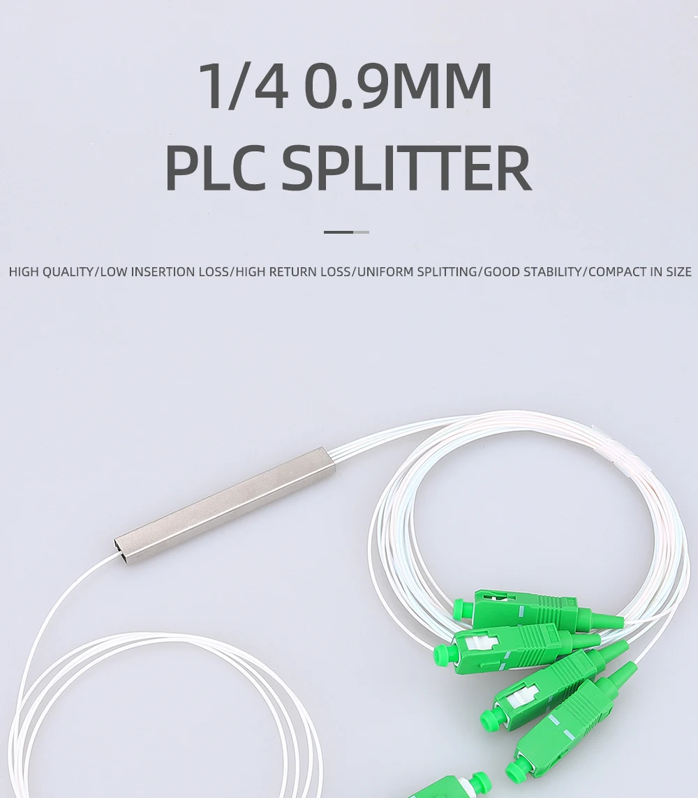 PLC Splitter 1:4 With Connector Fiber Splitter SC/APC 1X4 Splitter ...