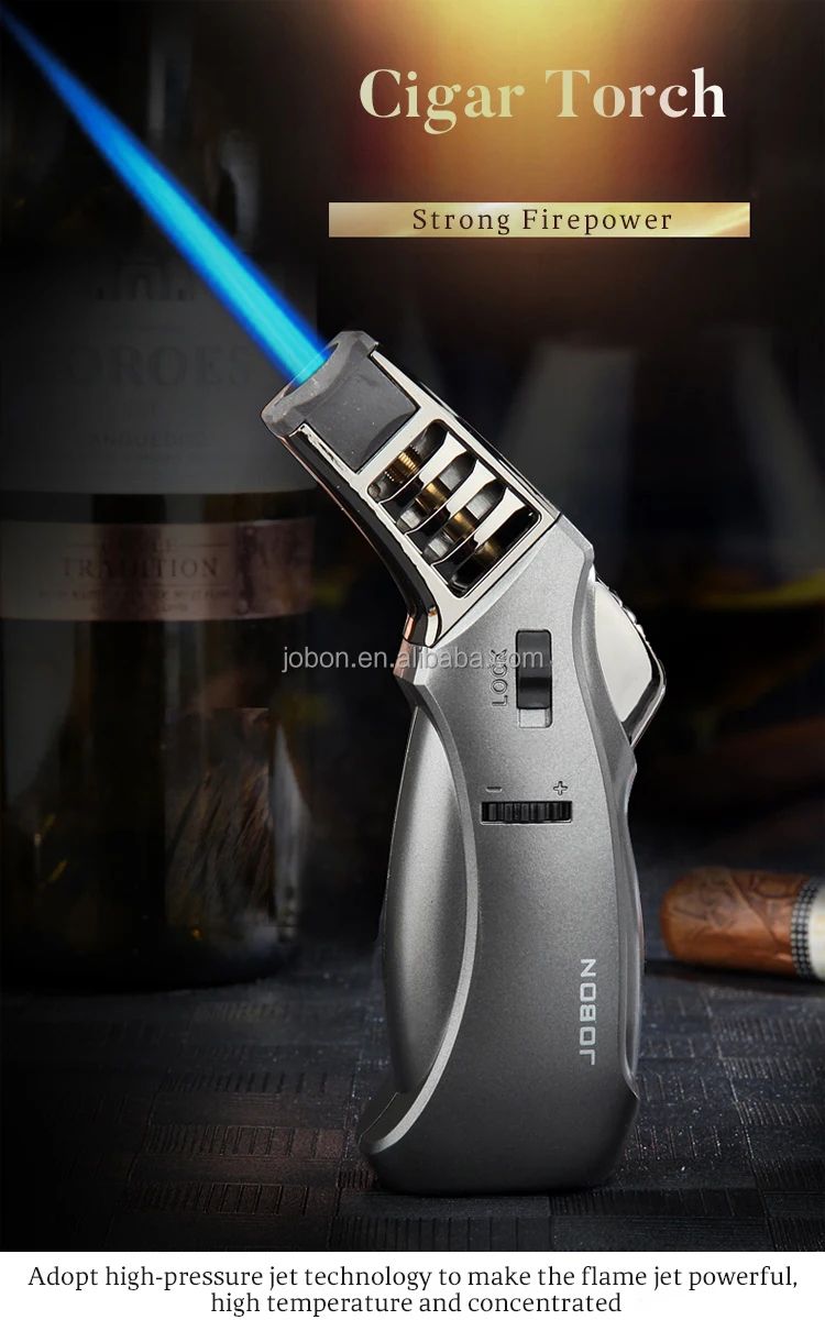 JOBON Cigar Cigarette Customized Jet Flame Butane Gas Torch Smoking ...