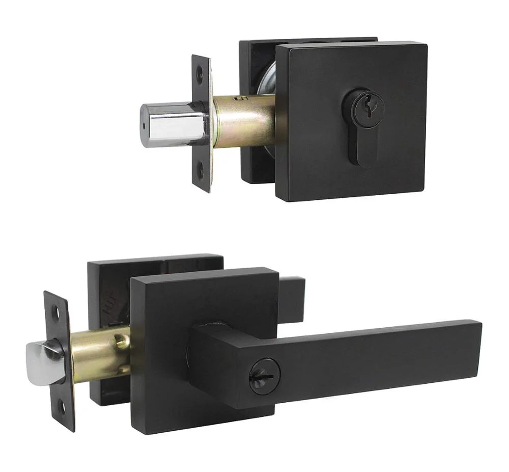 Modern Simple Square Handle Door Lock Living Room Bedroom Zinc Alloy ...