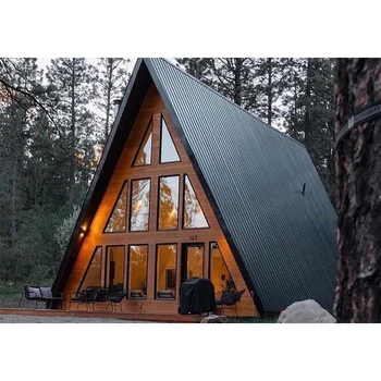 40 Sqm Triangular Steel Structure Prefabricated Penthouse Villa ...