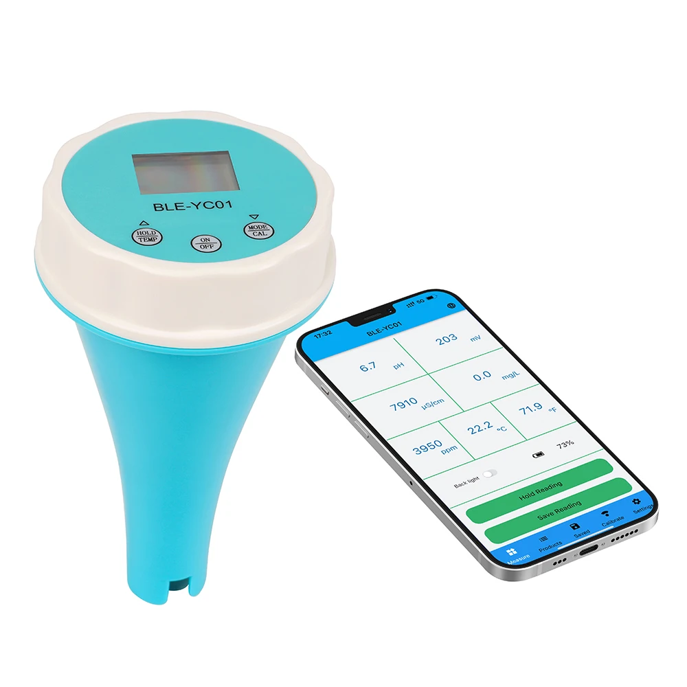 Swimming Pool Smart Bluetooth Water Quality Floating 6 In 1 Ph Ec Salt ...