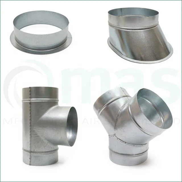 HVAC System Round Spiral Duct Fittings Elbow Bend Reducer Tee| Alibaba.com