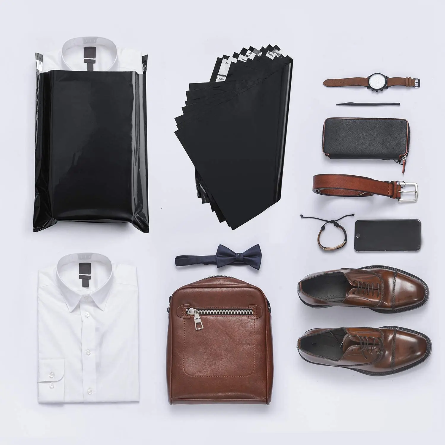 Custom Logo Printed Express Recycled Black Courier Bags Clothes ...