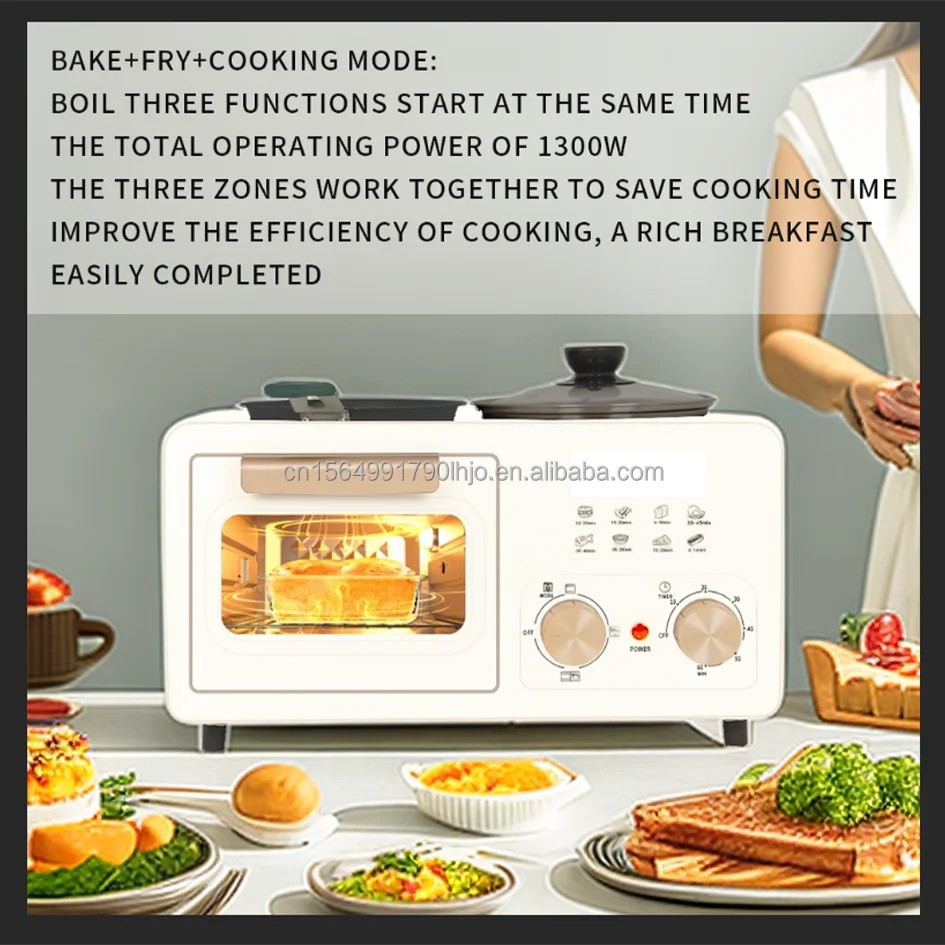 New Design 3 In 1 Breakfast Maker 7l Oven With 1.2l Boiling Pot ...