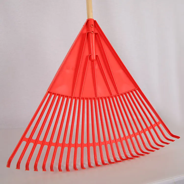 Custom 26tines Plastic Leaf Garden Rake With Wood Handle Heavy Duty ...