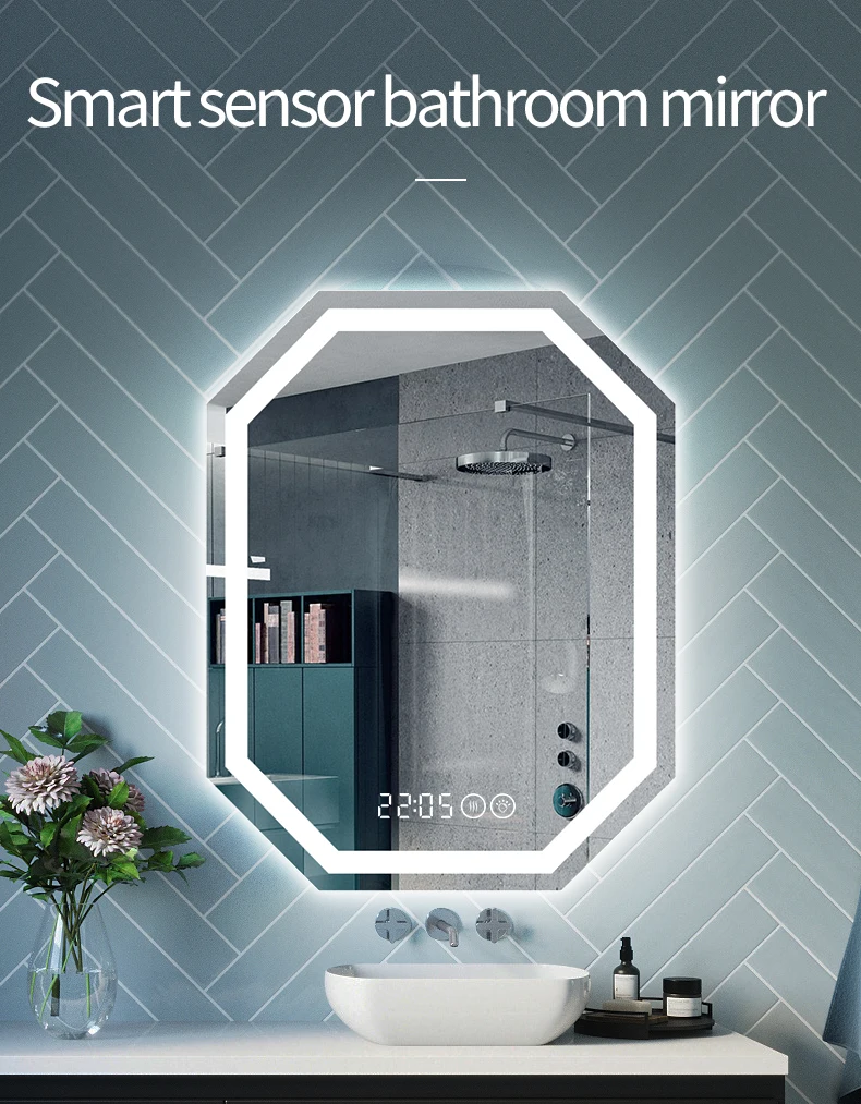 Frameless Led Intelligent Natural Warm Wall Mounted Smart Anti-fog ...