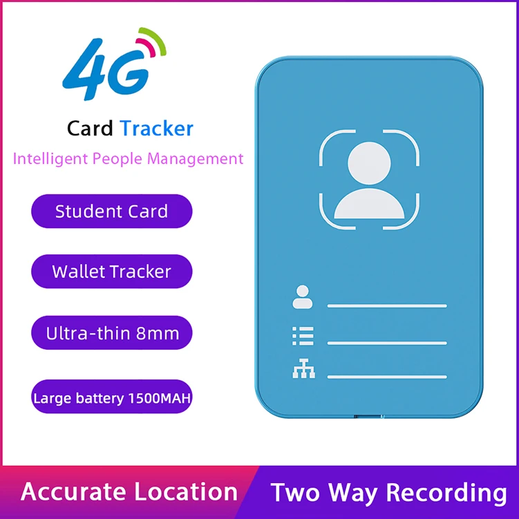 Ultra Slim ID Card GPS Tracker with 4G Support & SOS