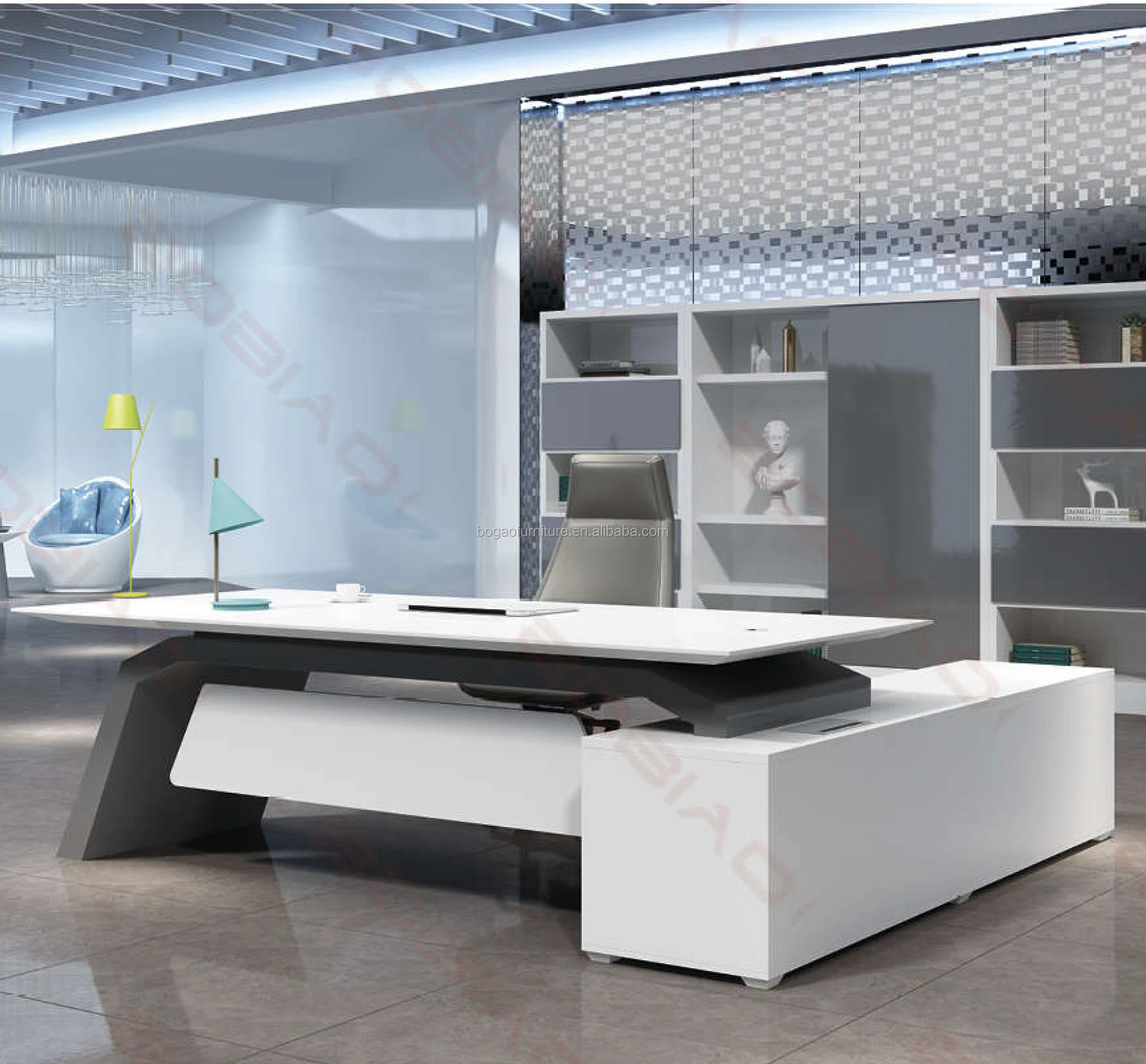 2025 Modern Office Furniture White Color Luxury Style Office Desks ...