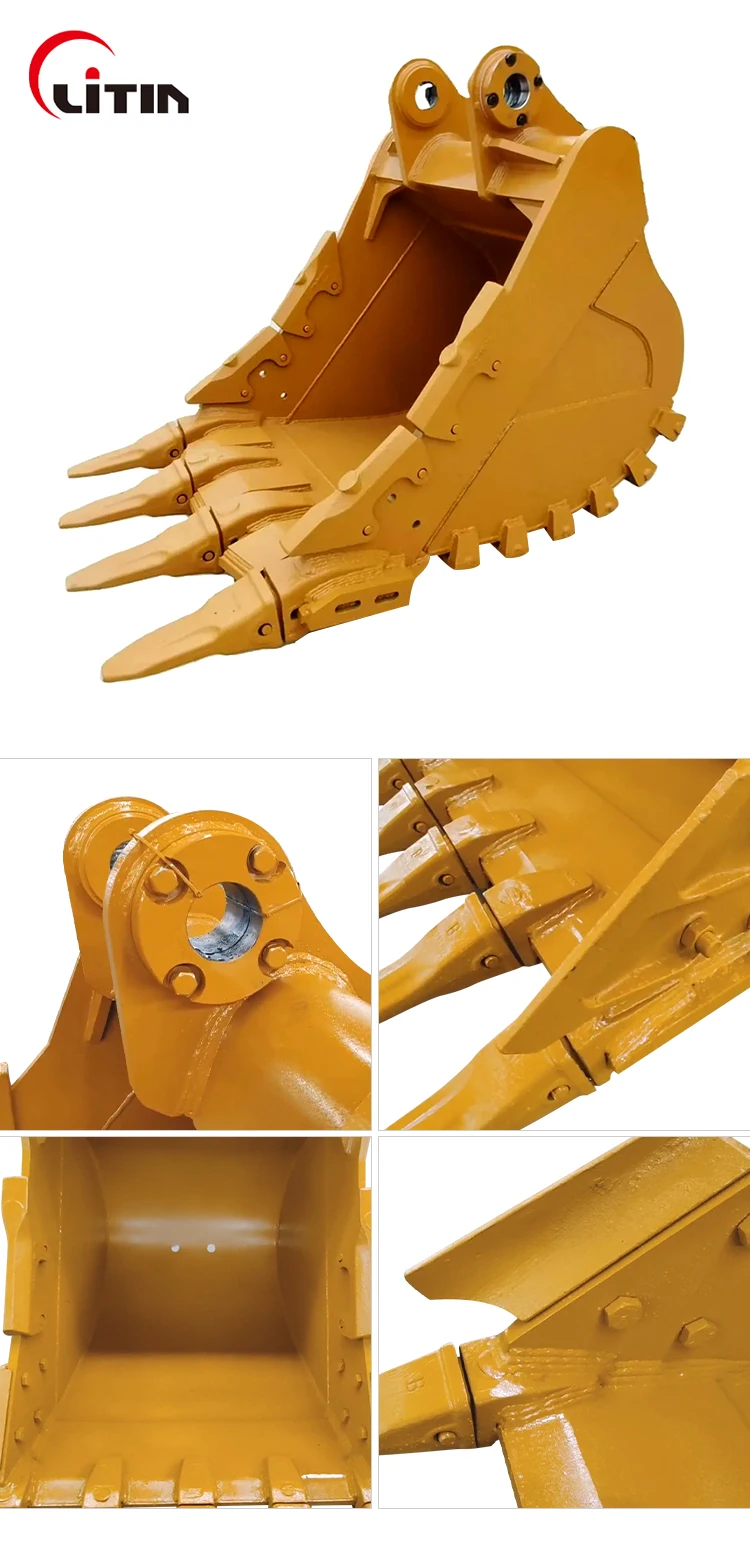 PC200 Loader Backhoe Heavy Duty Bucket With 5 Teeth Top High Durable ...
