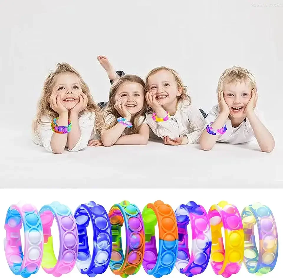 Greenmart Pop Bubble Led Light Up Fidget Spinner Wristband Fidget Light ...