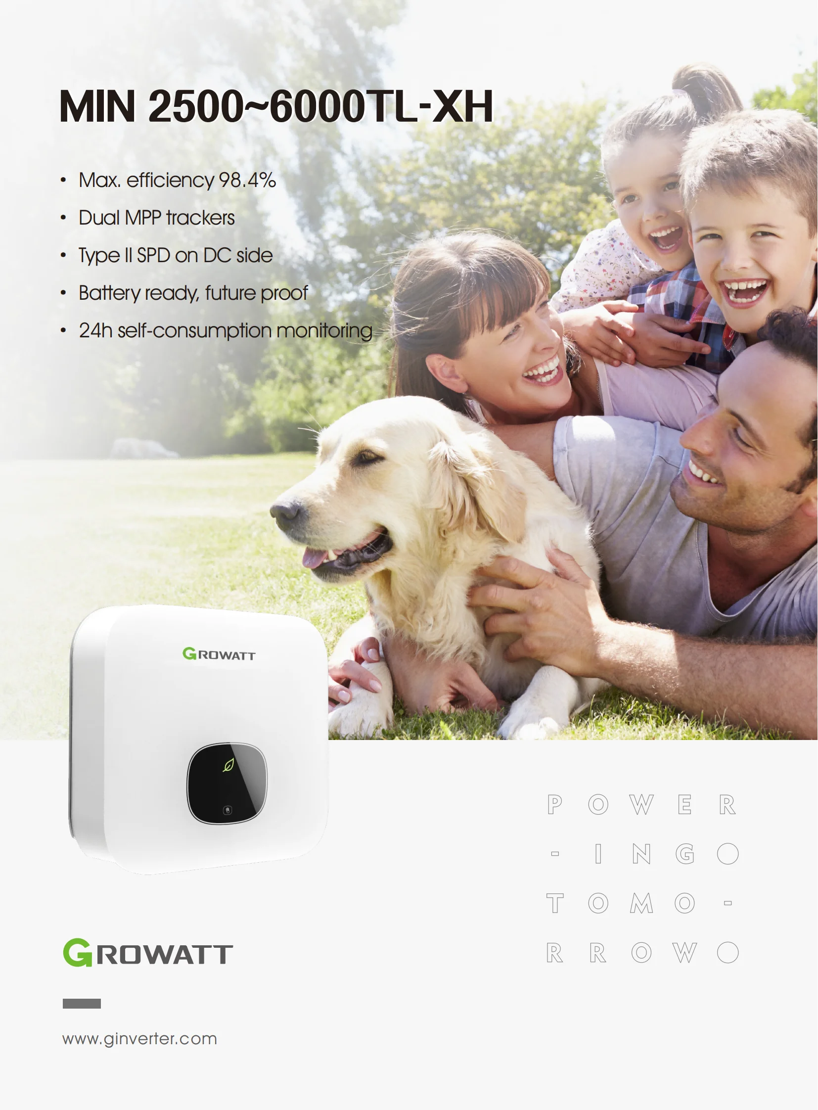 Growatt Solar Min 2500-6000tl-x/xh Smart Hybrid Inverter - Buy Residential Pv Inverter,Hybrid ...