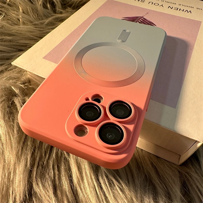 Luxury Magnetic Wireless Charge Gradient Pattern Phone Case