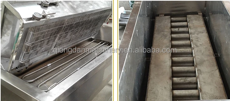 Small Continuous Gas Frying Machine And Conveyor Fryers Automatic Gas ...