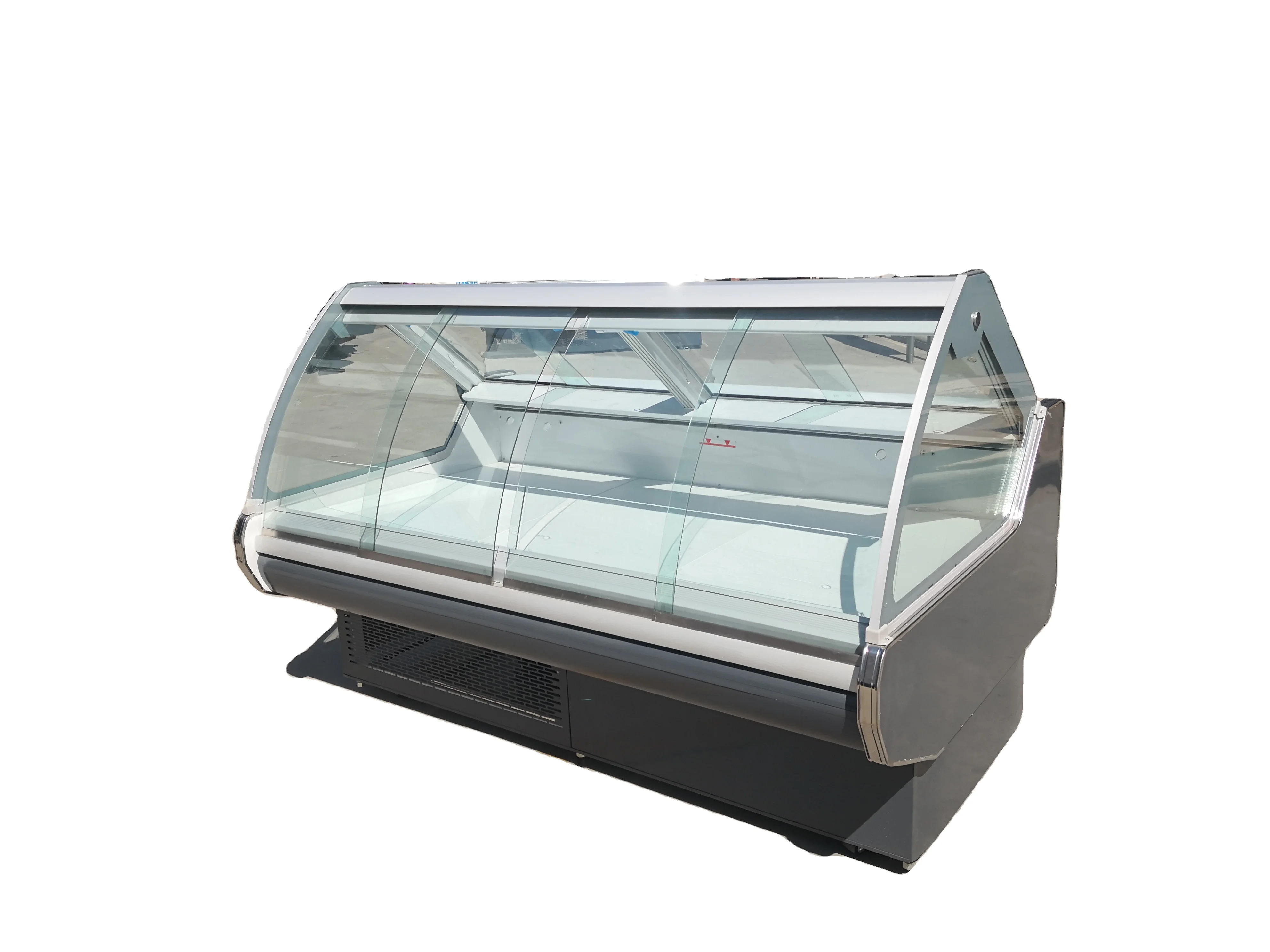Deli Display Case Meat Glass Door Butcher Shop Supermarket Showcase ...