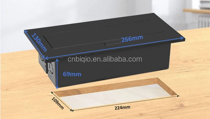 Biqio Desk Mounted Power Outlet - 3 Sockets & 2 USB Ports
