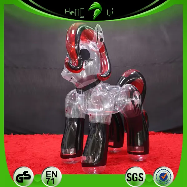 Hongyi Toy Custom Inflatable Transparent Red Pony Cartoon Animals Toys ...
