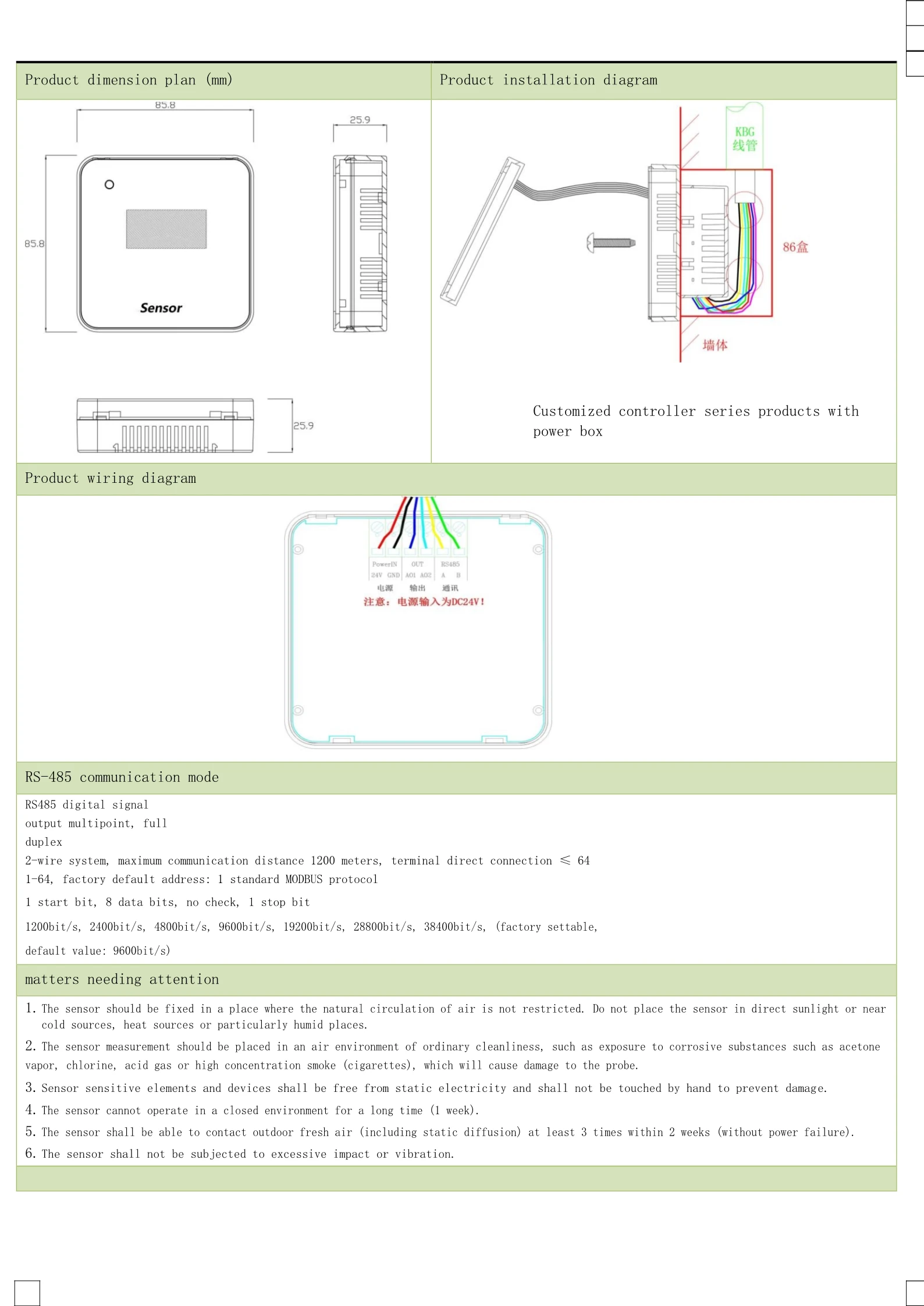 Multi-parameter air Quality Detector with Color Screen Display 485 Real ...