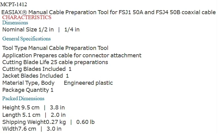 1/2 7/8 RF Superflex Feeder Cable Tool Stripper and Cutter