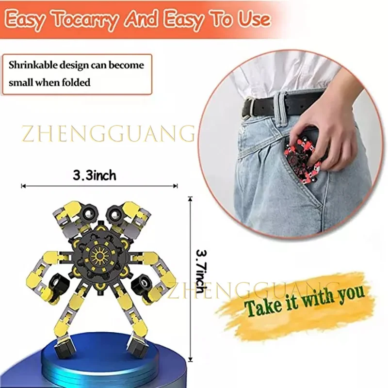Zhengguang Transformable Fingertip Spinner Toy Diy Deformable Spinning ...