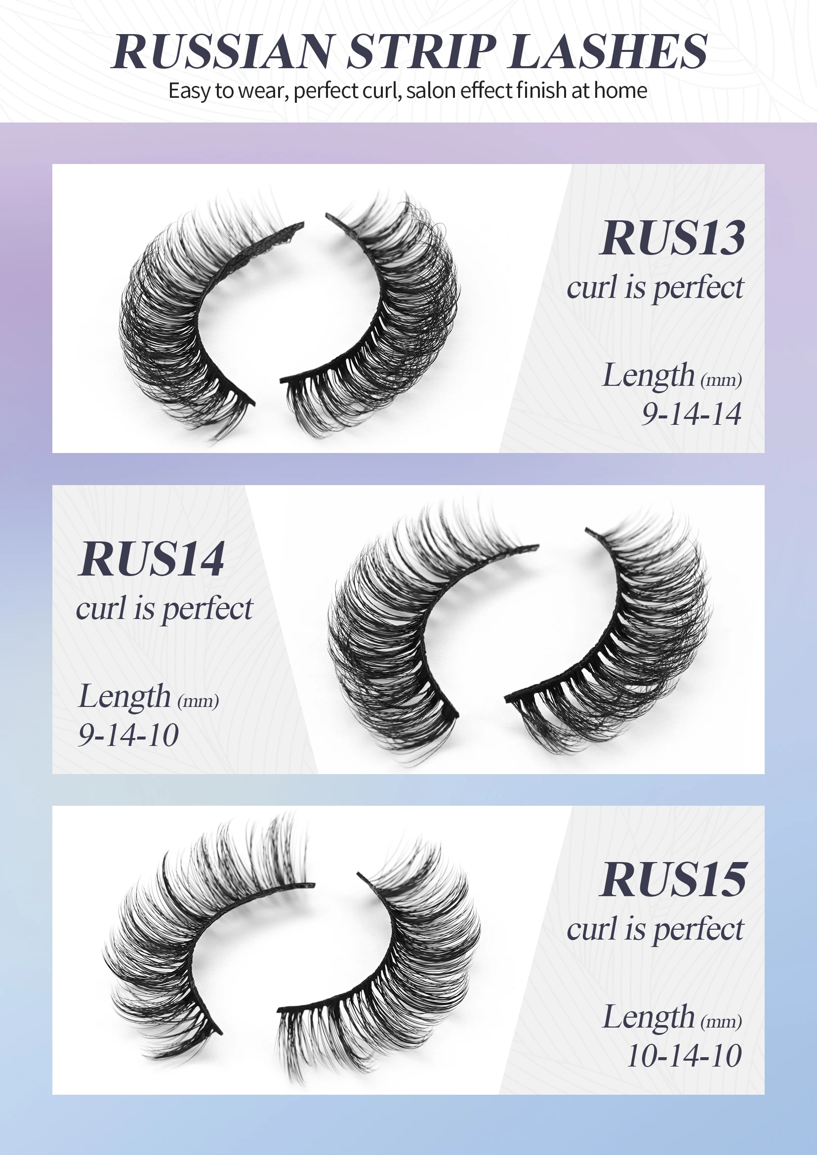 Wholesale DD Curl Russian Strip Eyelashes Faux Mink Volume Lashes ...
