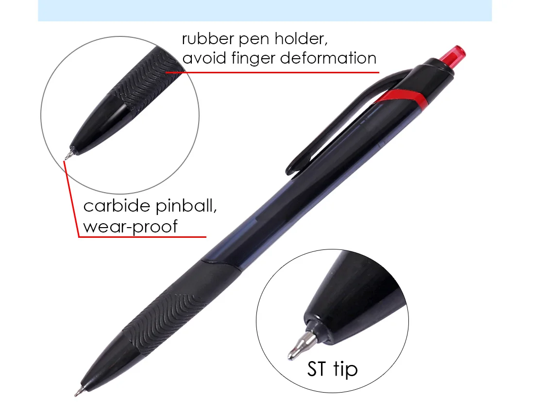 Foska Plastic 0.7mm Click Gel Pens Set for Office School Students Black ...