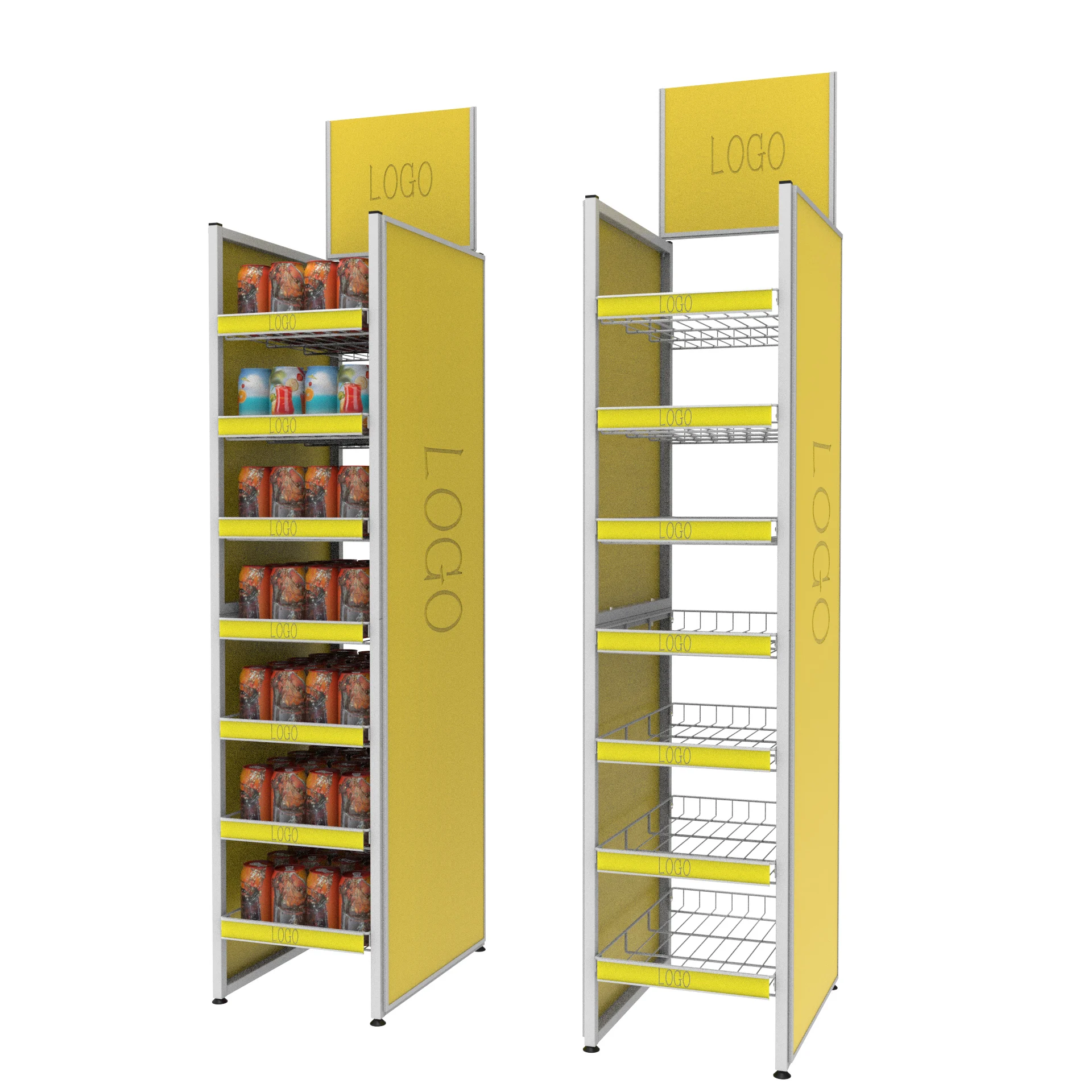 PVC Logo Snack and Beverage Display Rack for Retail Store Liquor Store ...