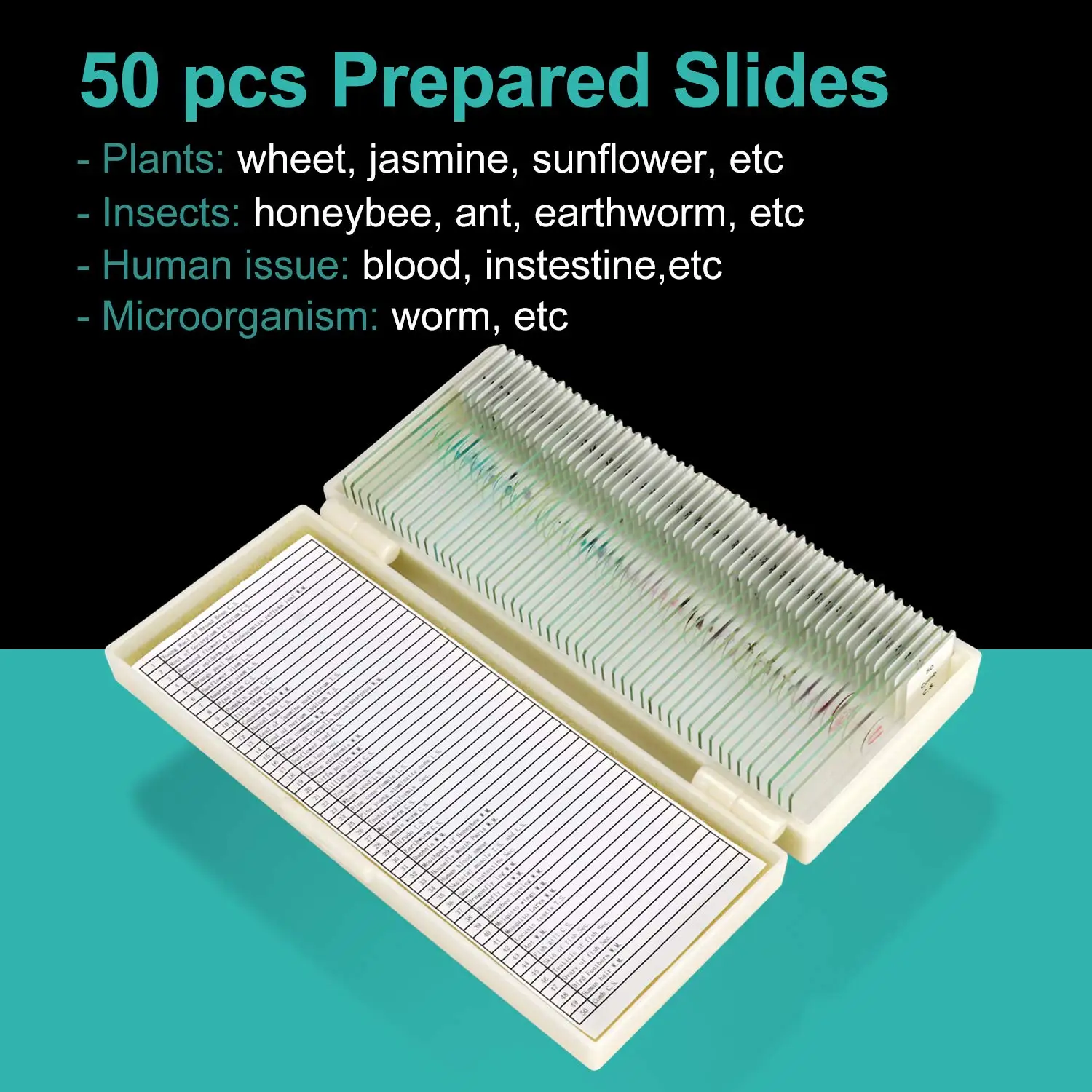 25pcs Medical Parasitology Prepared Microscope Parasite Slides For ...