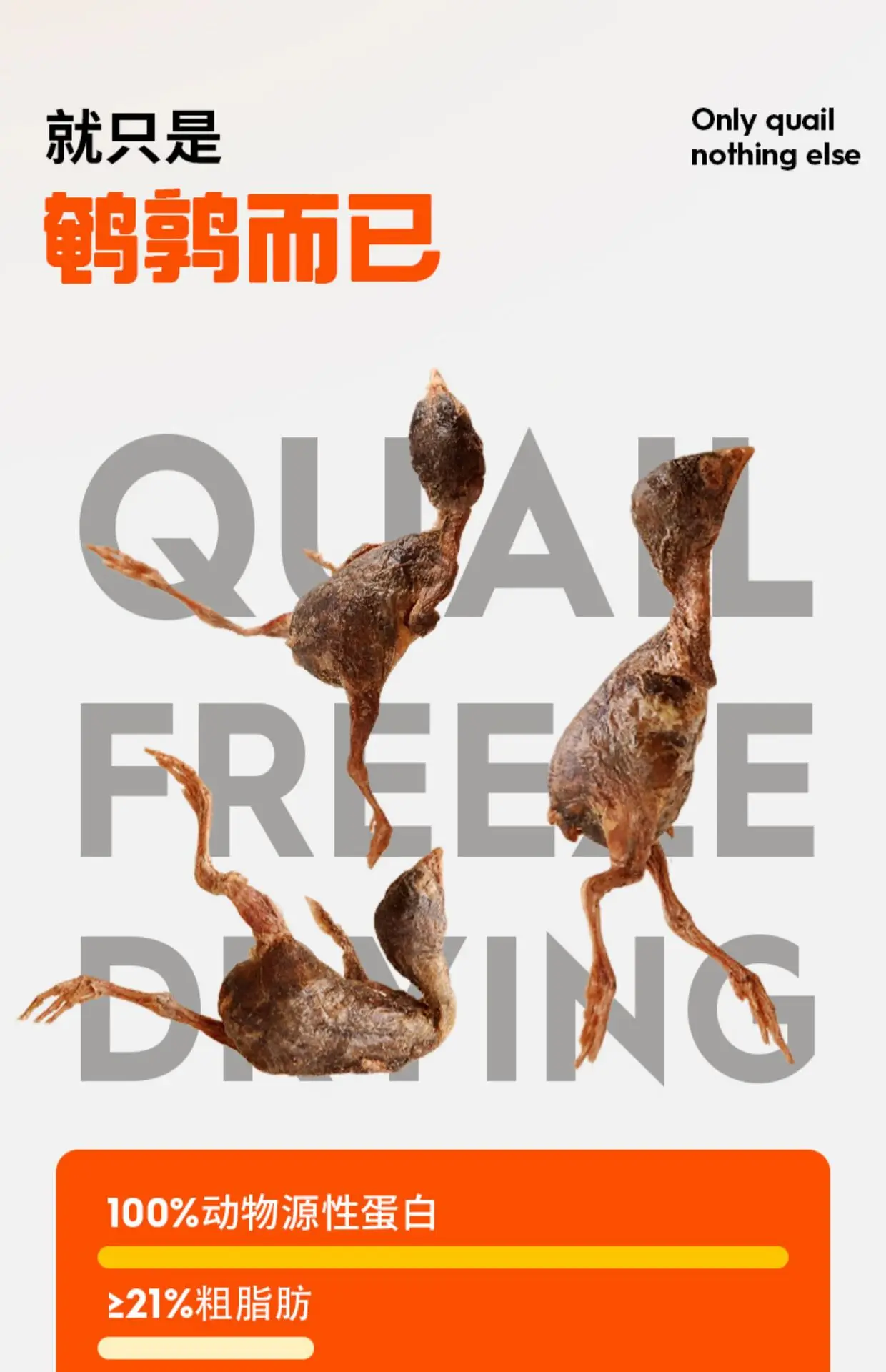 Freeze Dried Small Quail,Pure Meat,Low Fat,High Protein Reward Snacks ...