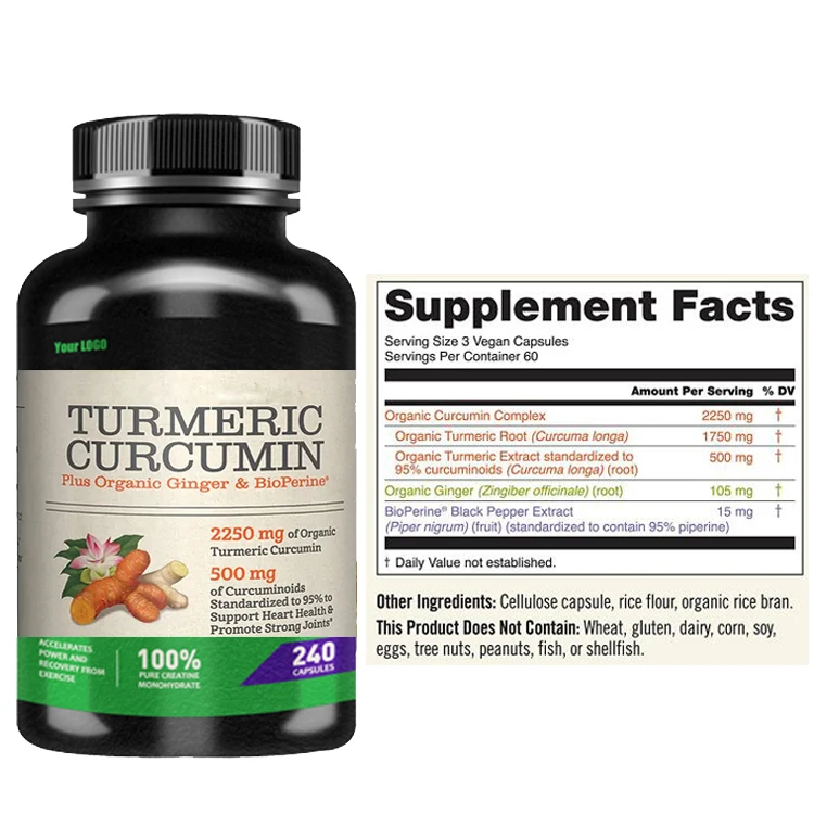 Turmeric Root Extract Curcumin Capsules - Improve Immunity