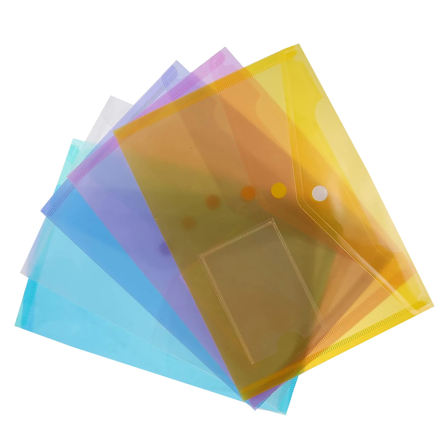 White A5 Poly Envelope Document Folder Clear Plastic Envelope with Snap ...