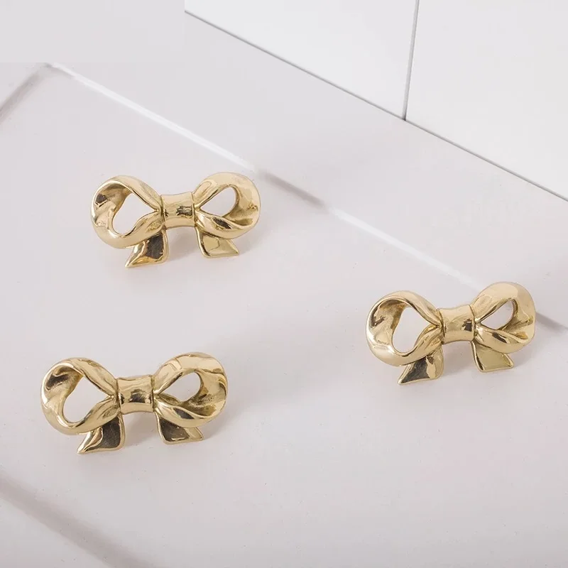 Butterfly Knot Shapes Solid Brass Cabinet Knobs And Handles Cupboard Knobs Furniture Cabinet ...