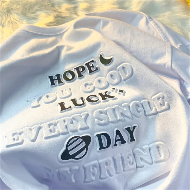 OEM Embossing Printing Clothes Logo Design Service Cotton Tshirt Custom ...