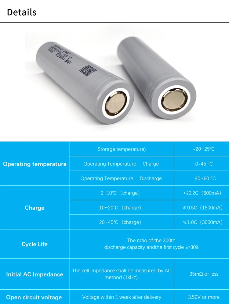 Special Cylinder Lithium Ion Battery 18650 3.6v 3000mah 2000mah Cells ...
