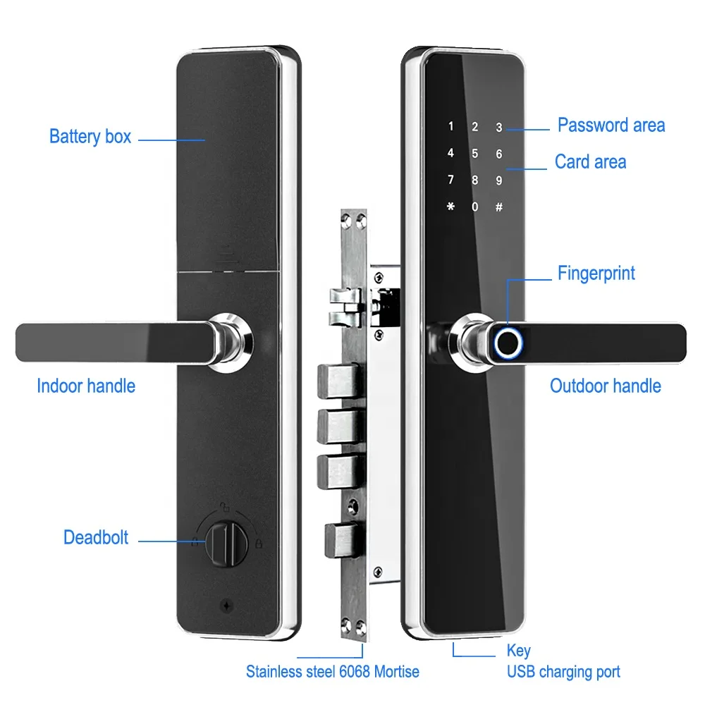 Ttlock Waterproof Smart Lock With Tuya App & Fingerprint For Doors