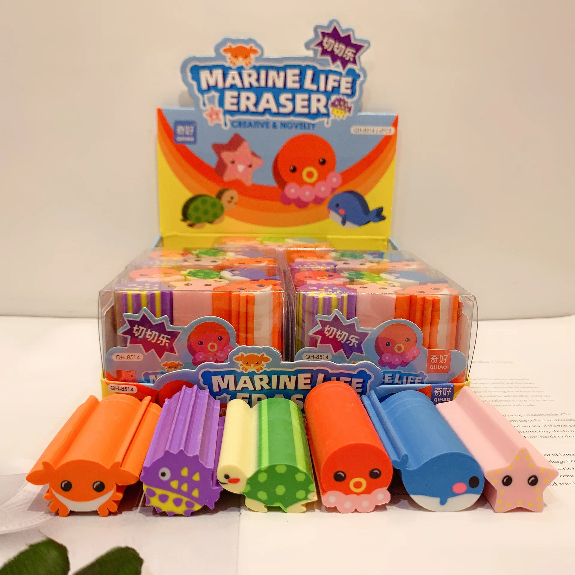 Cartoon Eraser For Students Cute Slice Eraser For Kids Marine Animal ...