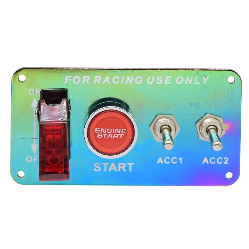 Ignition Switch Panel 12V 4 in 1 Rocker Switch with Engine Push Button ...