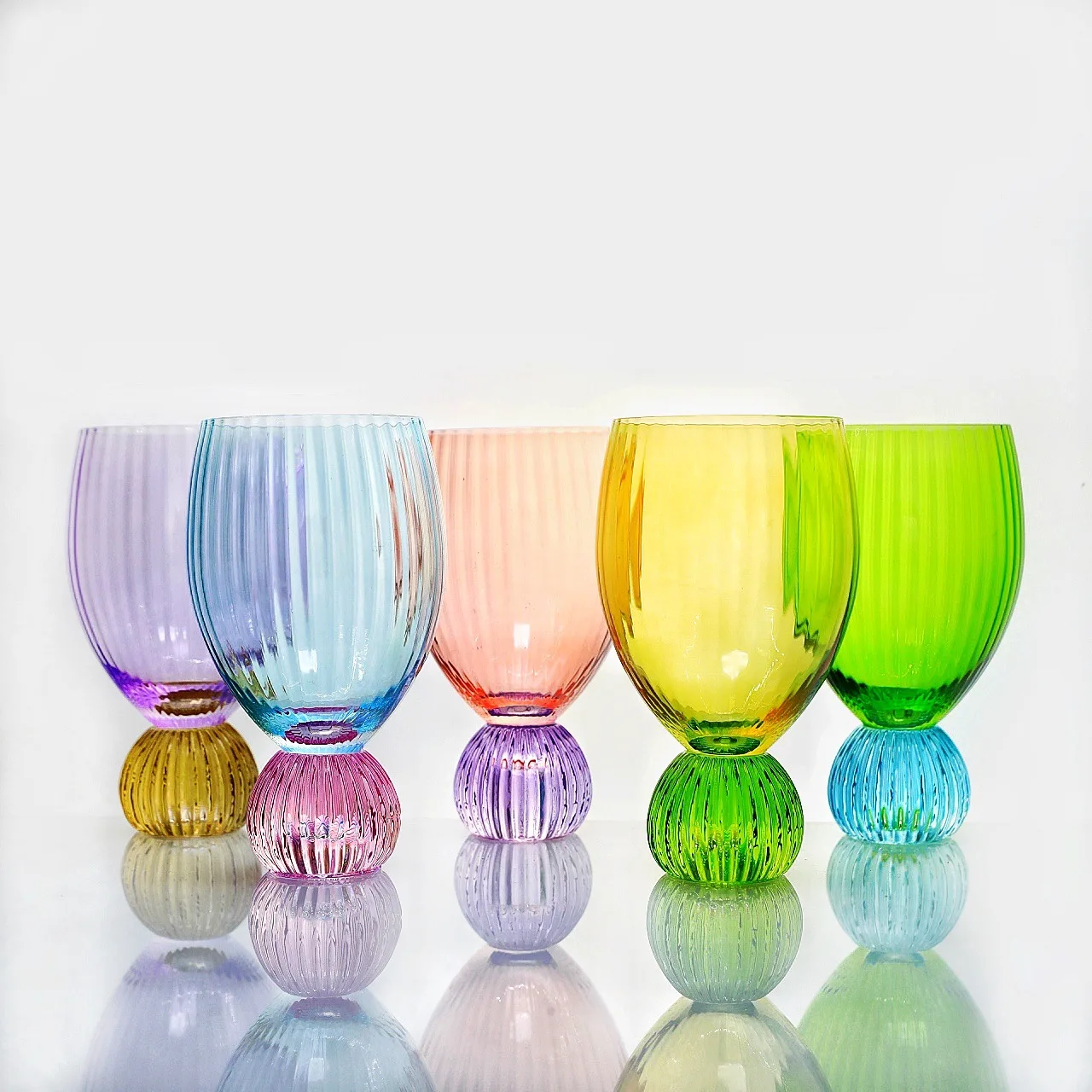 Wholesale Creative Vertical Stripe Juice Glass Cup Colored Clear Round ...