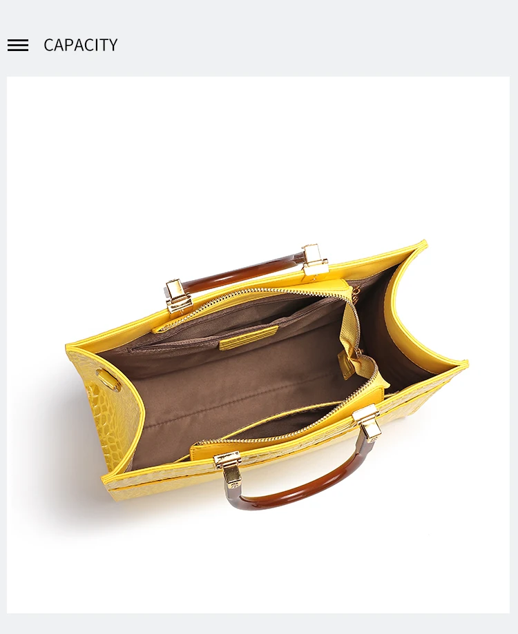 Crocodile Women's Tote Bag Designer Luxury Women's Hand Bags Leather ...