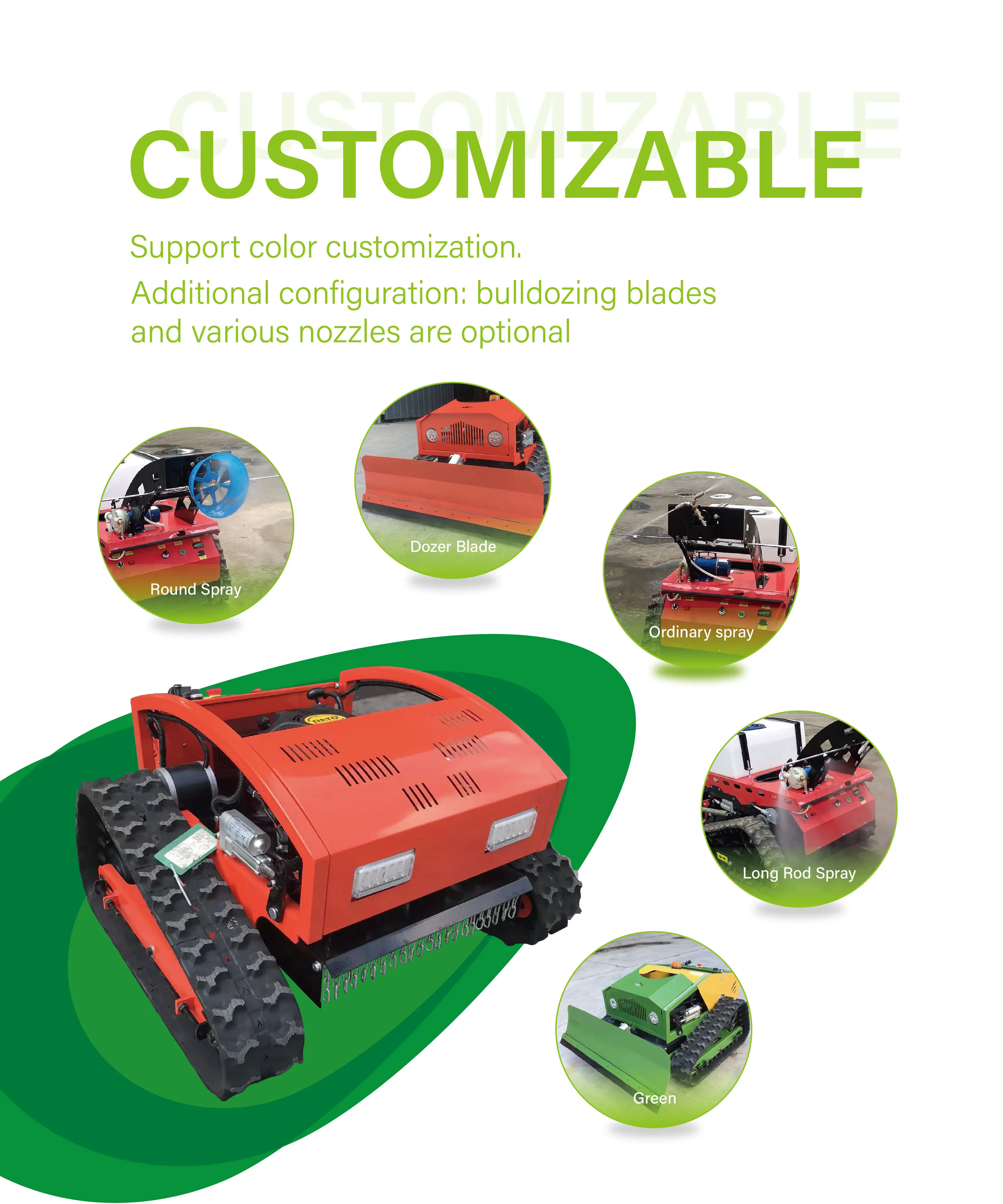 Rubber Crawler Robot Lawn Mower Robotic Lawn Mower Mini Garden Remote ...