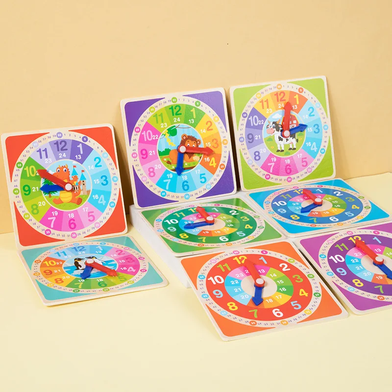 Kids Educational Classic Wooden Digital Clock Model with Cards ...