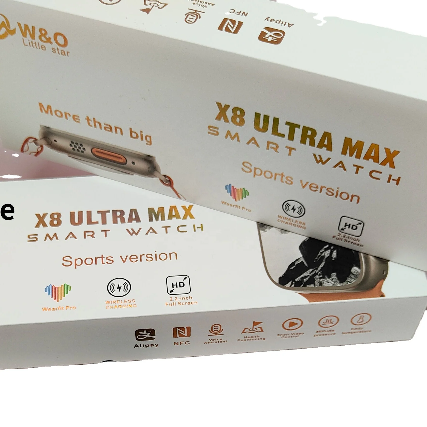 X8ultra Max Smart Watch 2.2inch Full Screen Wireless Charger Real 4 Screws Ocean Strap X8 Ultra ...