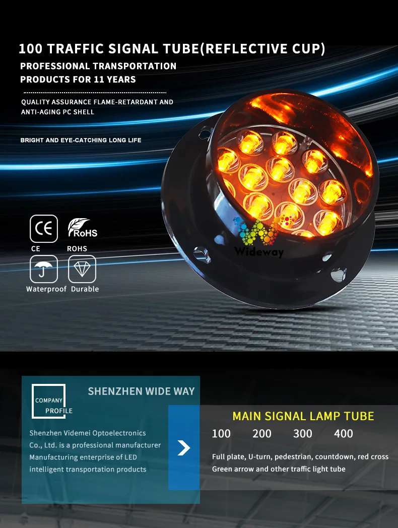 12 Years Factory High Quality Led Arrow Guide Sign Parts 100mm Amber ...