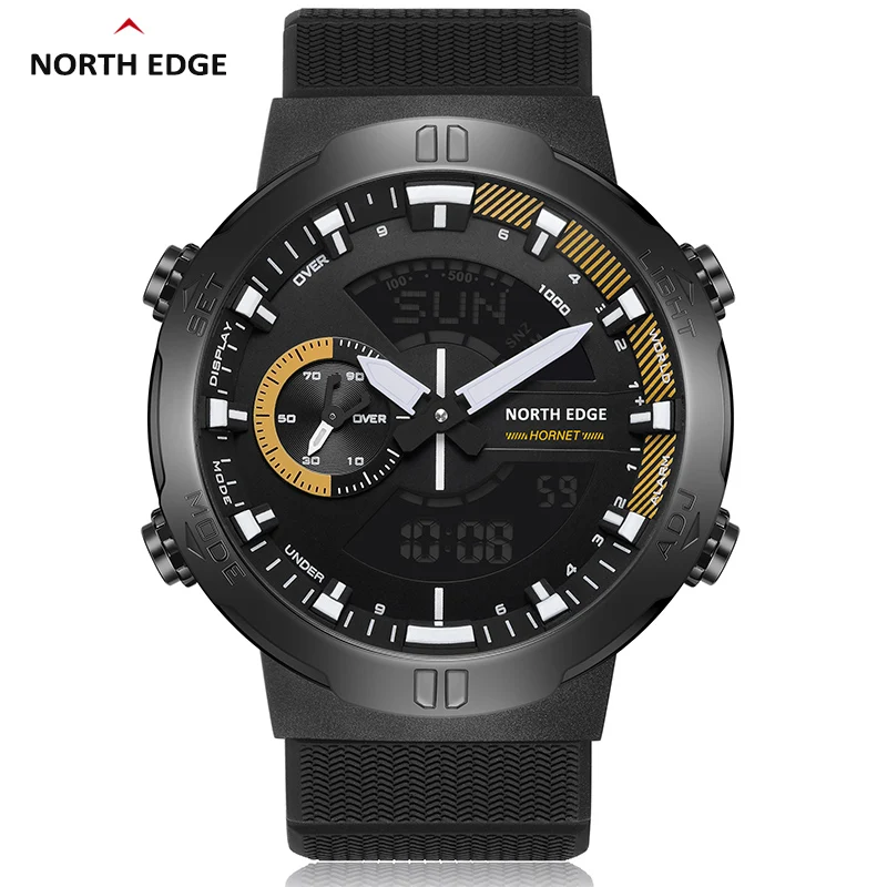 North Edge Men's Outdoor Sports Watch Dual Time Alarm Clock Lighting ...